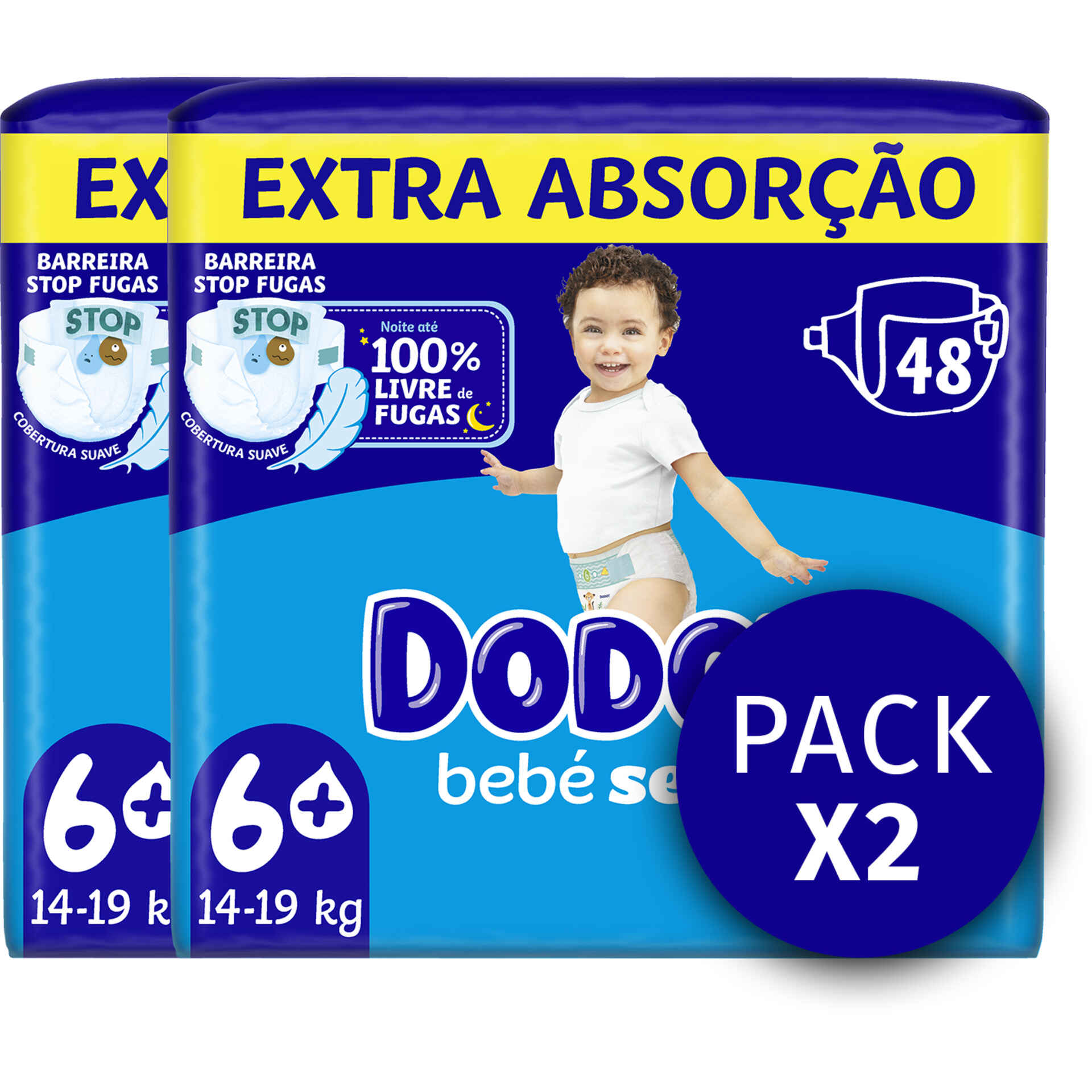Fraldas Bebé Seco Extra 14-19kg T6+ Dodot | Continente Online