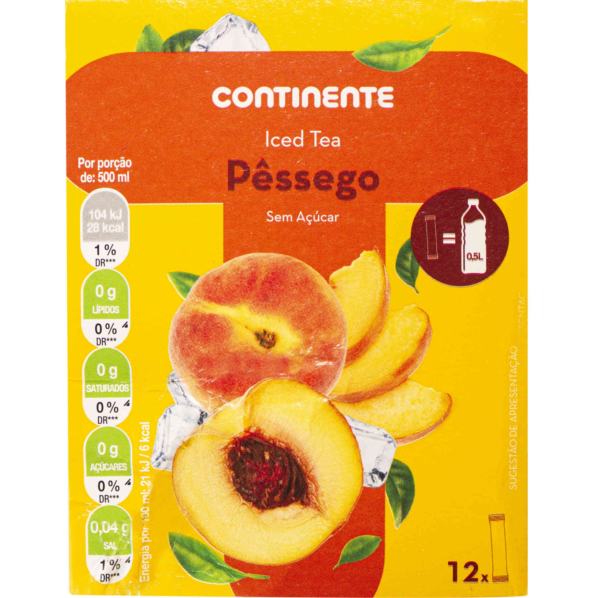 Refresco em Pó Ice Tea Pêssego Continente - emb. 12 x 3 gr | Continente ...