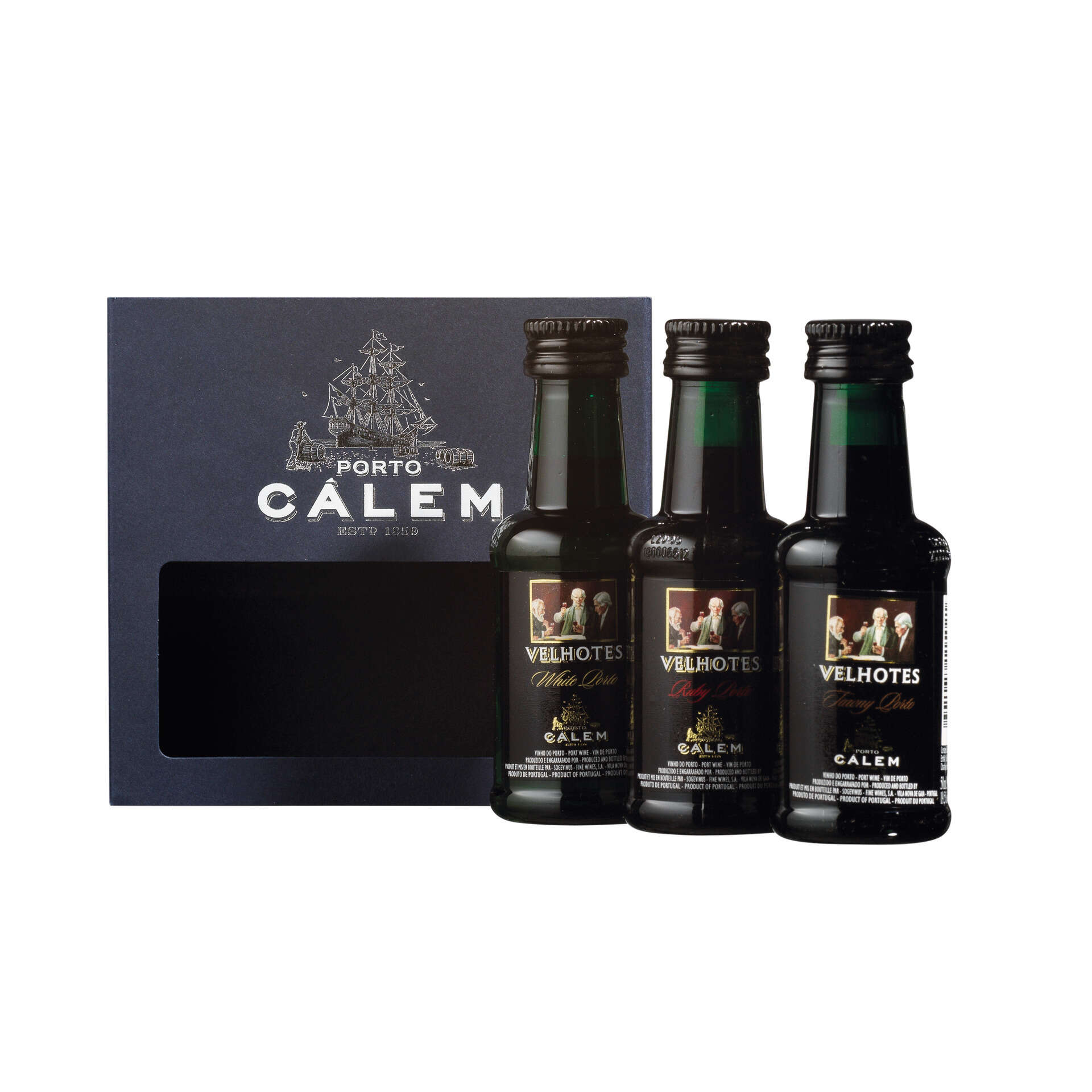 Velhotes Vinho do Porto Caixa Miniaturas Cálem - 3 x garrafa 5 cl ...