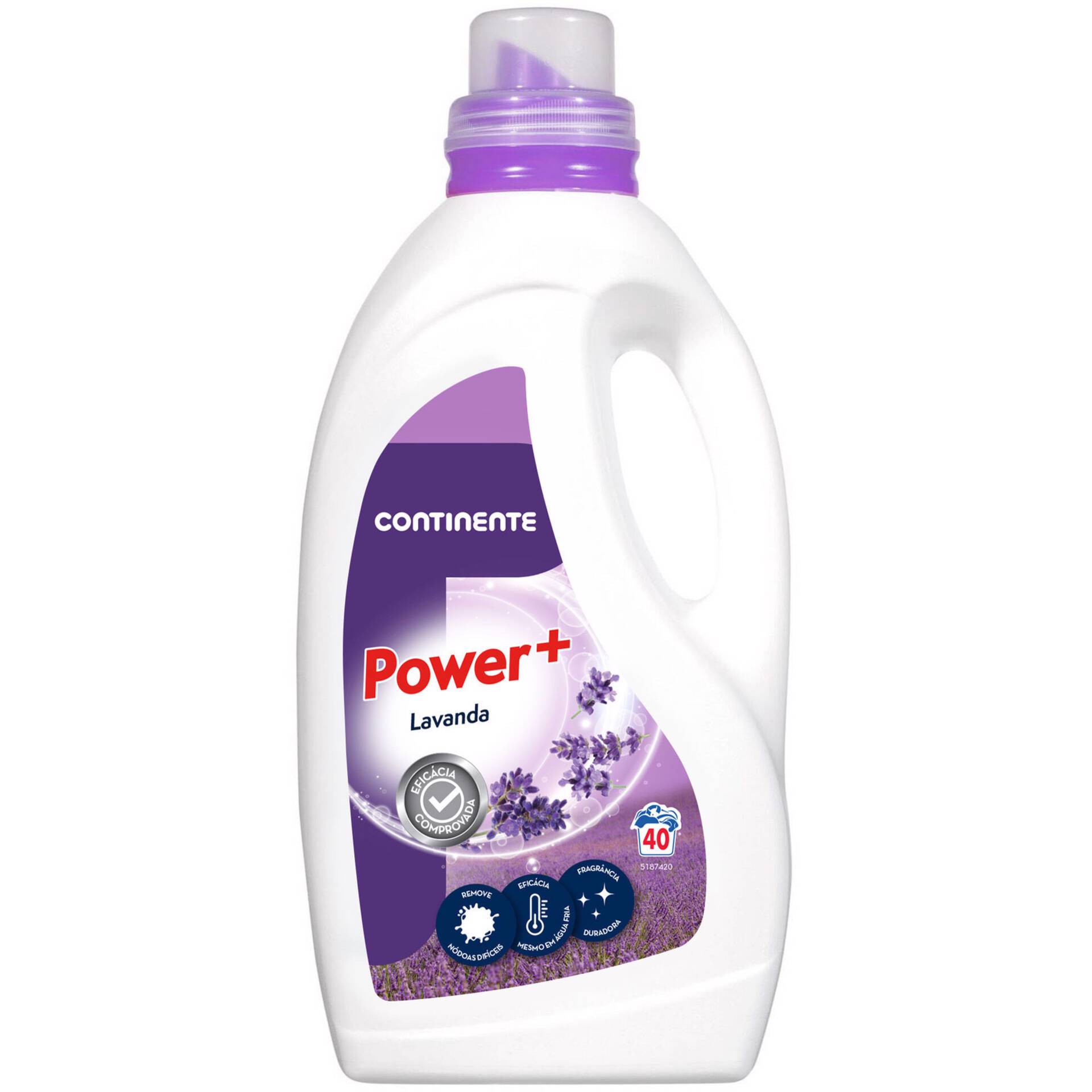 Detergente Máquina Roupa Líquido Power+ Lavanda Continente - 40 doses ...