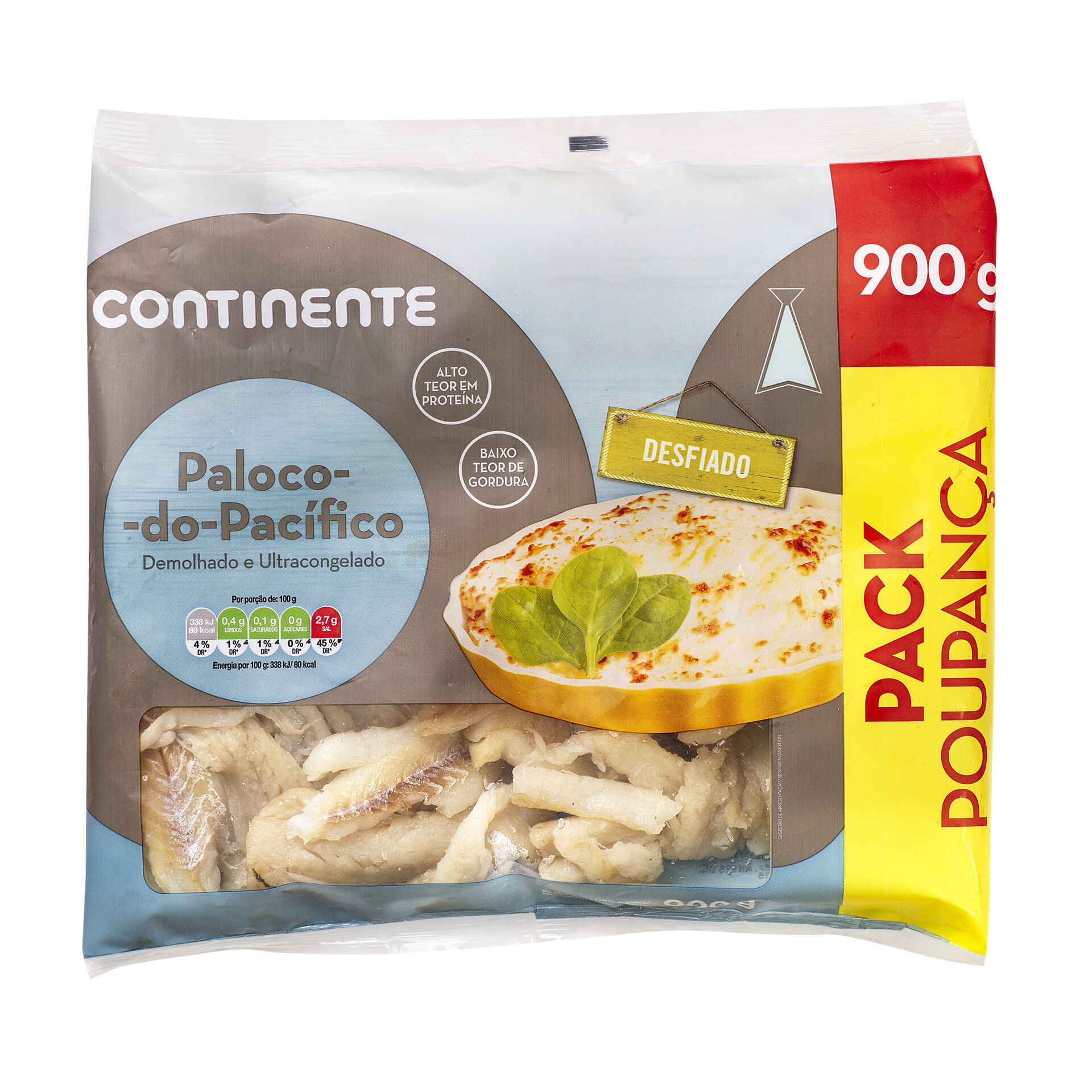 Paloco do Pacífico Desfiado Congelado Pack Poupança Continente - emb ...