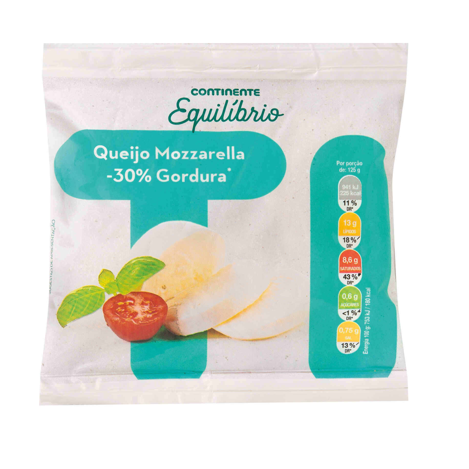 Queijo Mozzarella Light Continente Equilíbrio - emb. 125 gr ...