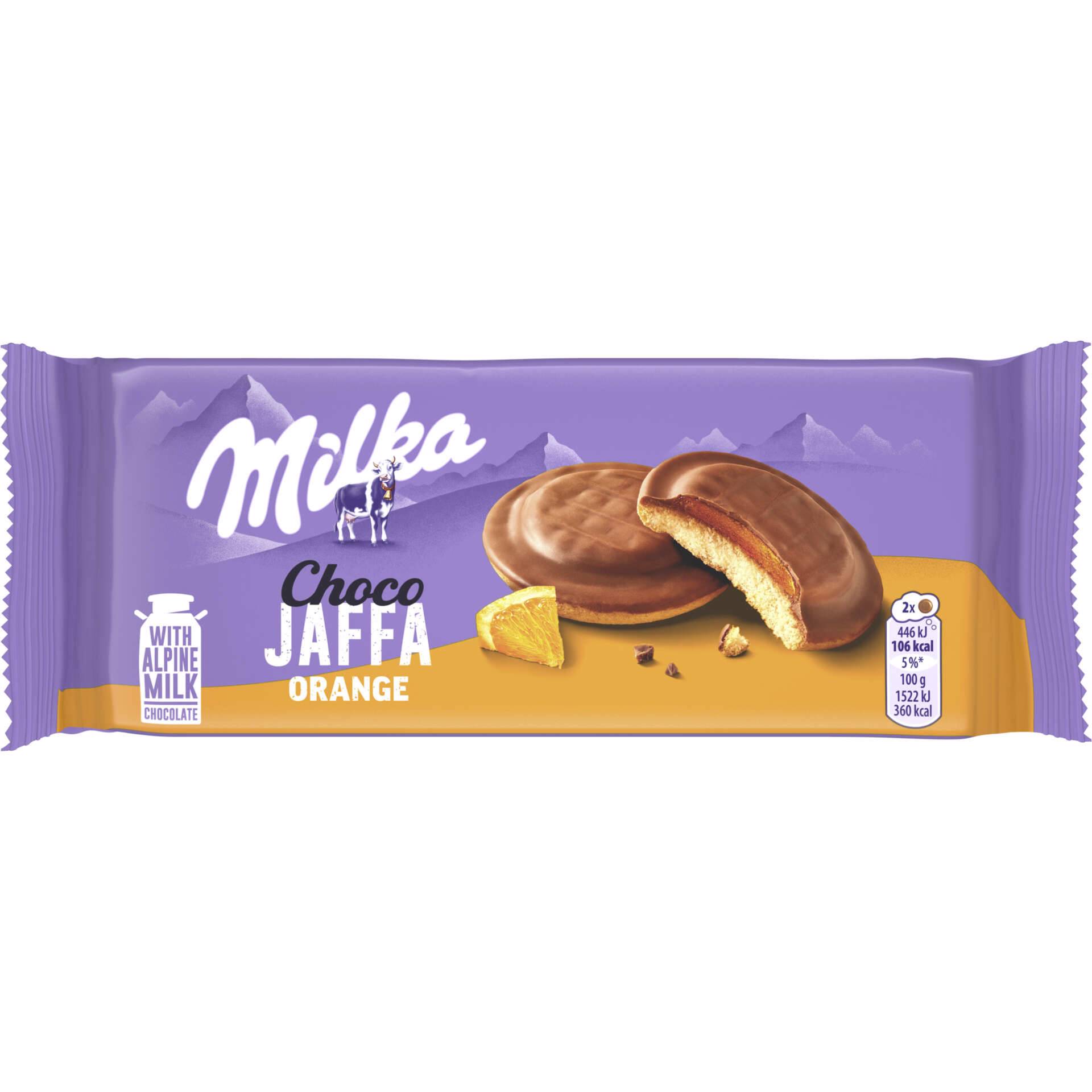 Bolachas Recheio de Laranja Cobertura Chocolate Milka - emb. 147 gr ...