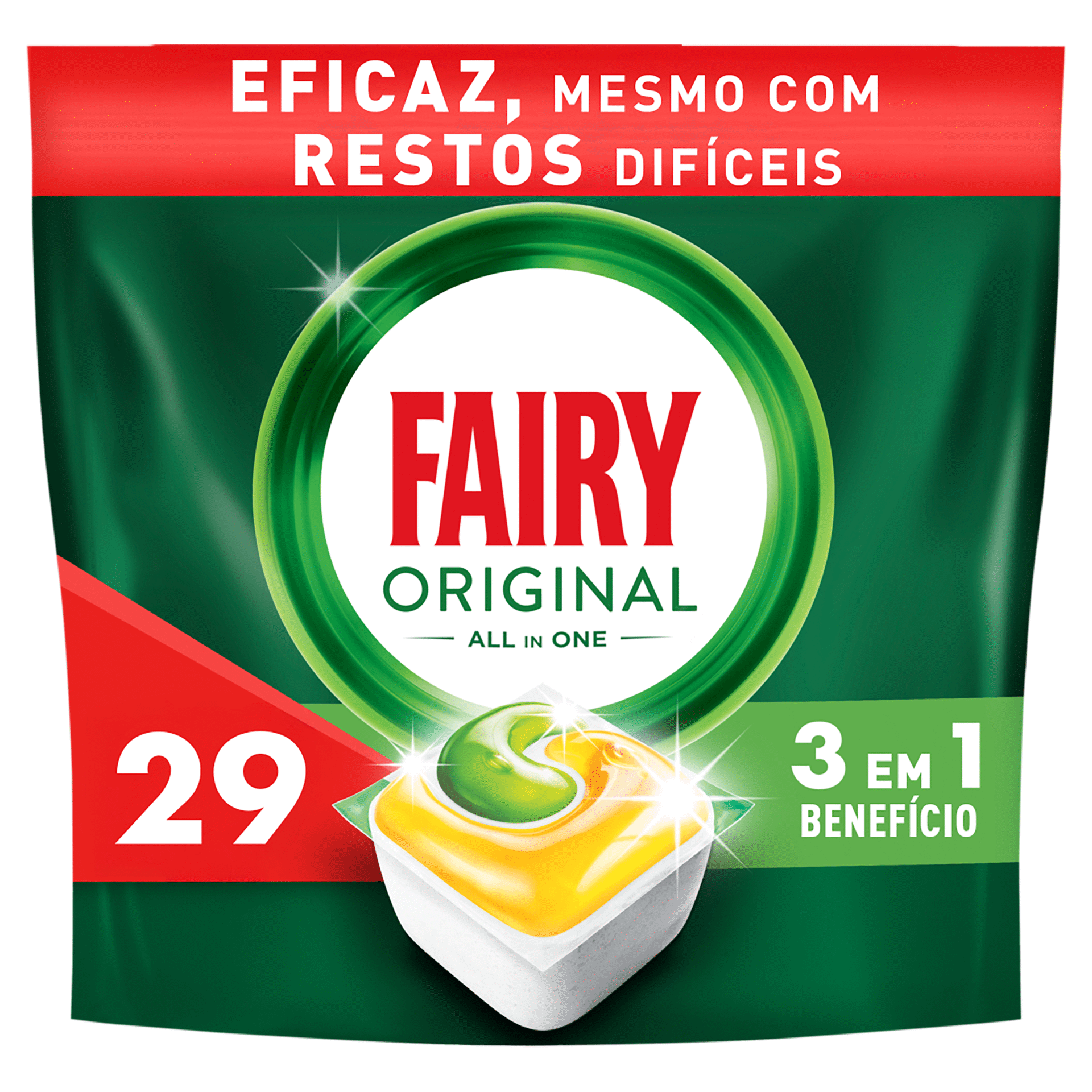 Detergente Máquina Loiça Pastilhas Tudo em 1 Limão Fairy | Continente ...