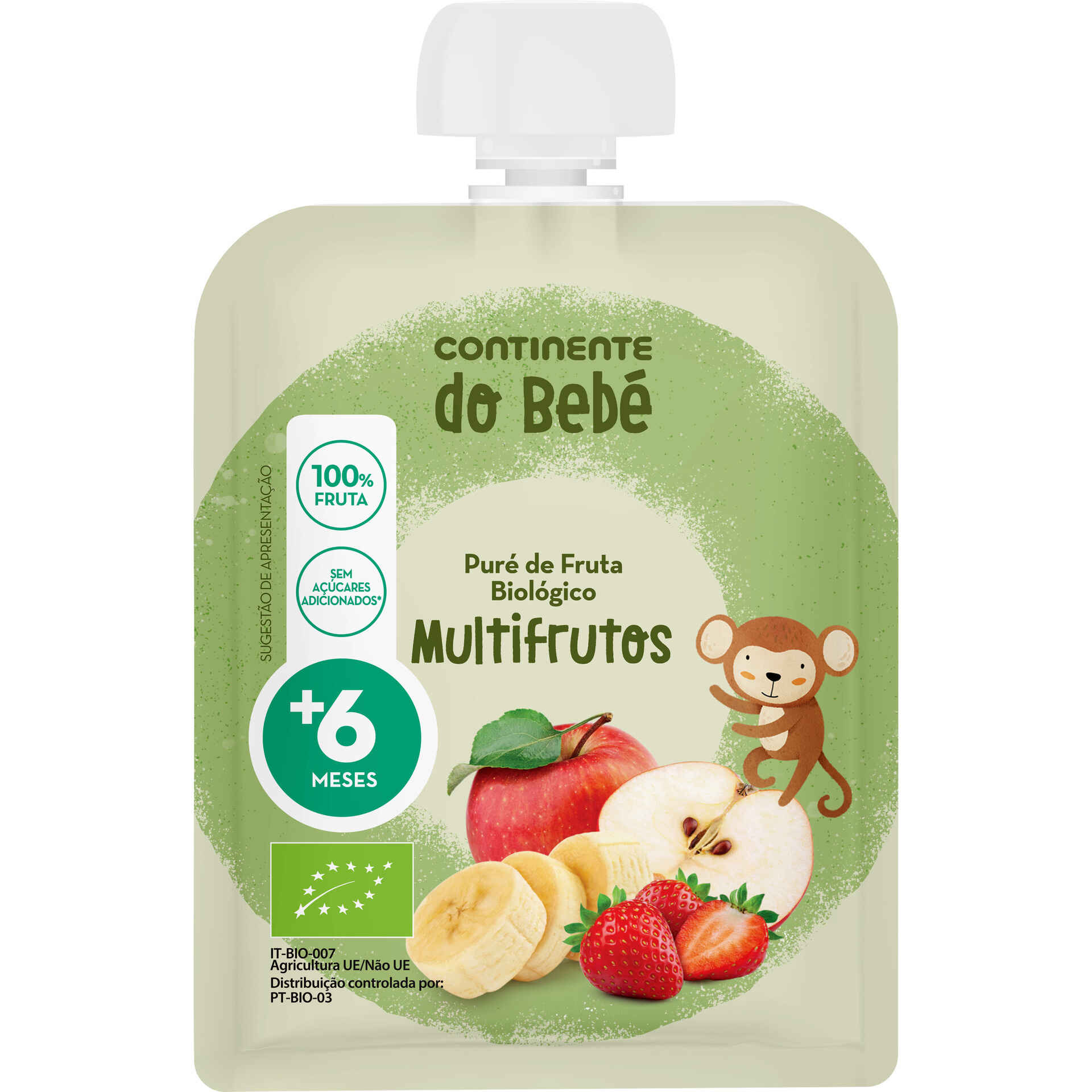 Saqueta de Fruta Multifrutos +6M Continente do Bebé | Continente Online
