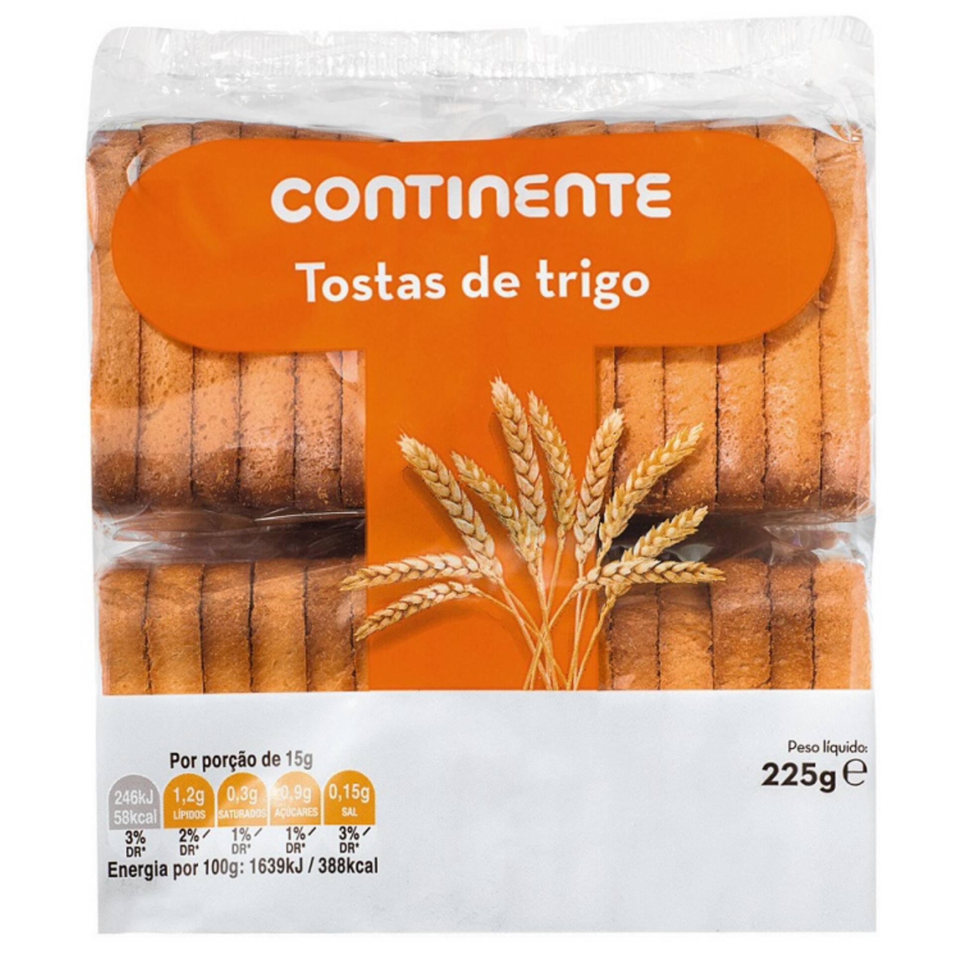 Tostas de Trigo Continente - 2 un x 112.5 gr (225 gr) | Continente Online