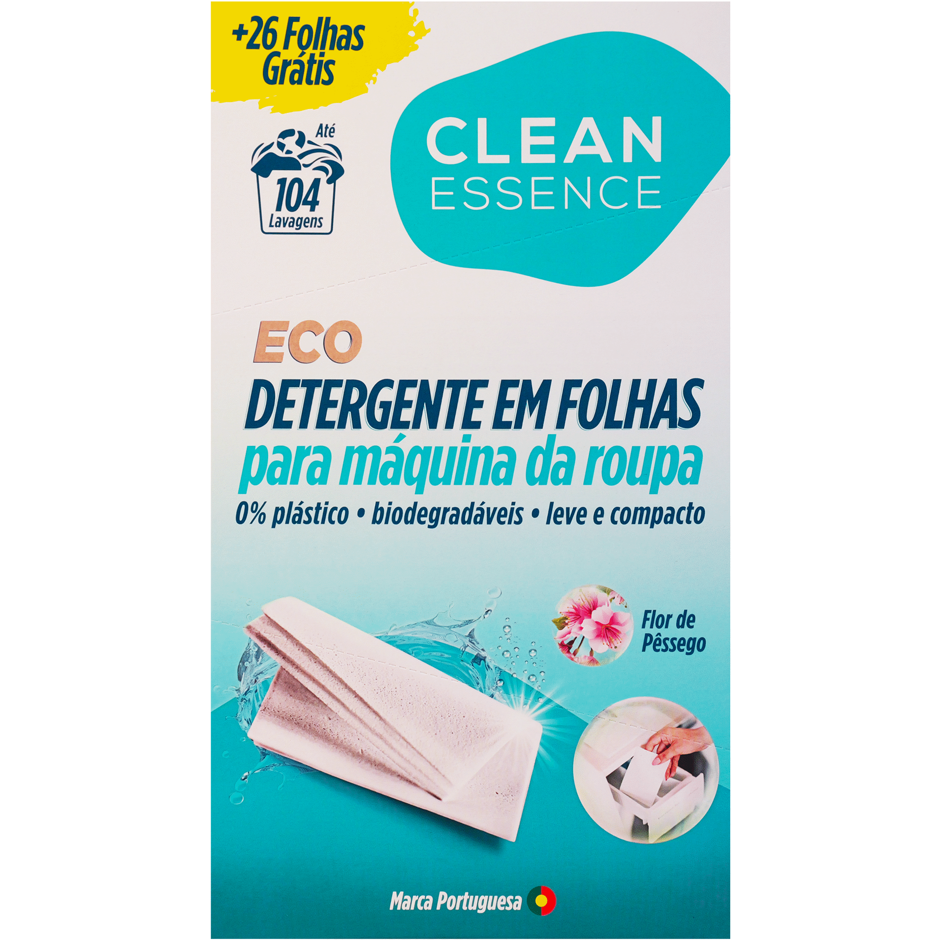 CLEAN ESSENCE DET ROUPA PÊSSEGO 104DS Clean Essence - 104 doses ...
