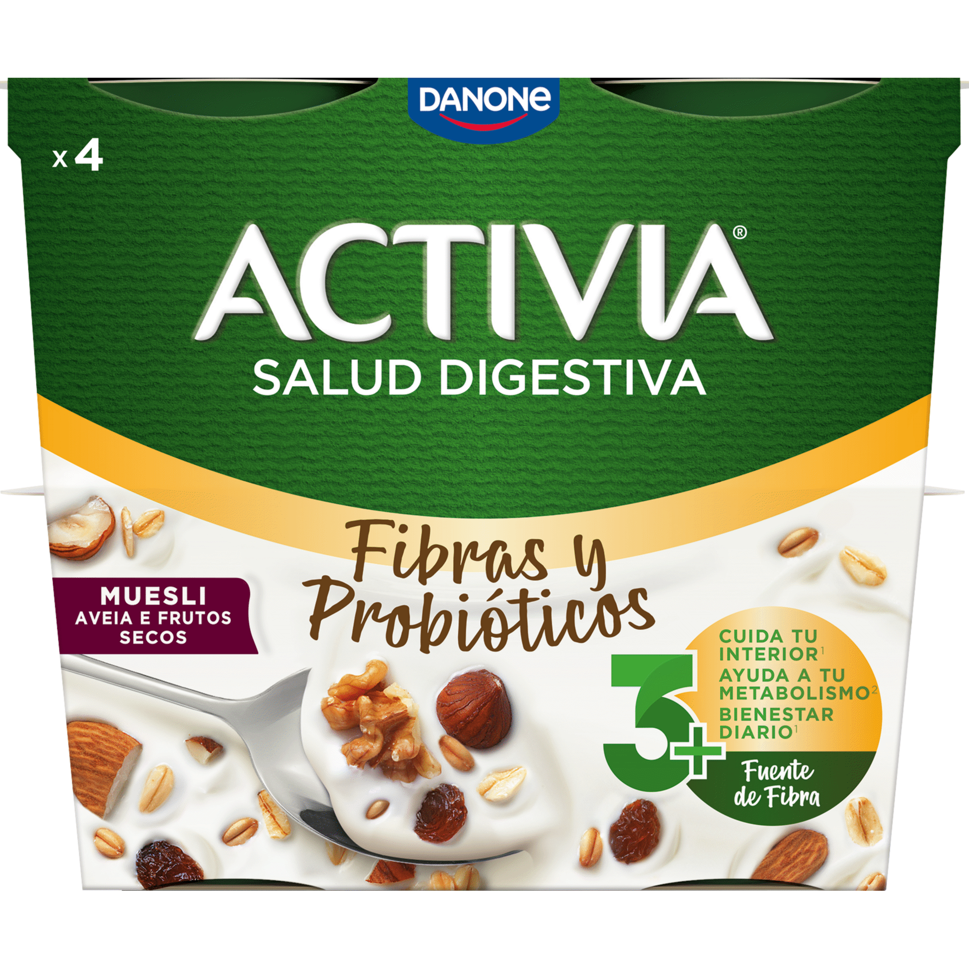 BIF FIB PED ACTIVIA FRUTOS SECOS 4*115G | Continente Online