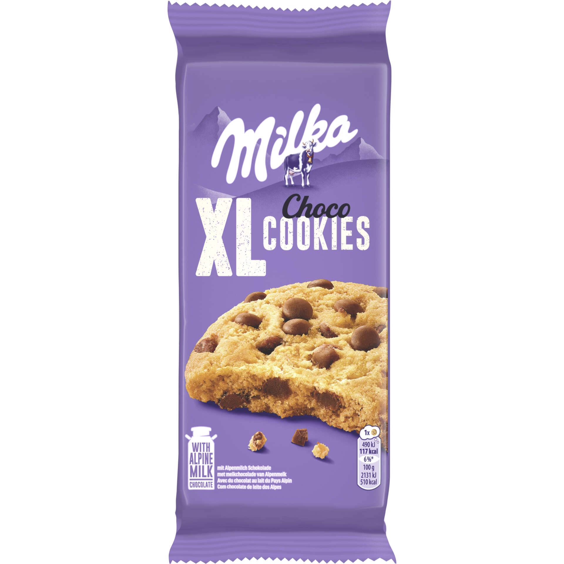 Bolachas Cookies XL Pepitas de Chocolate Milka - emb. 184 gr ...