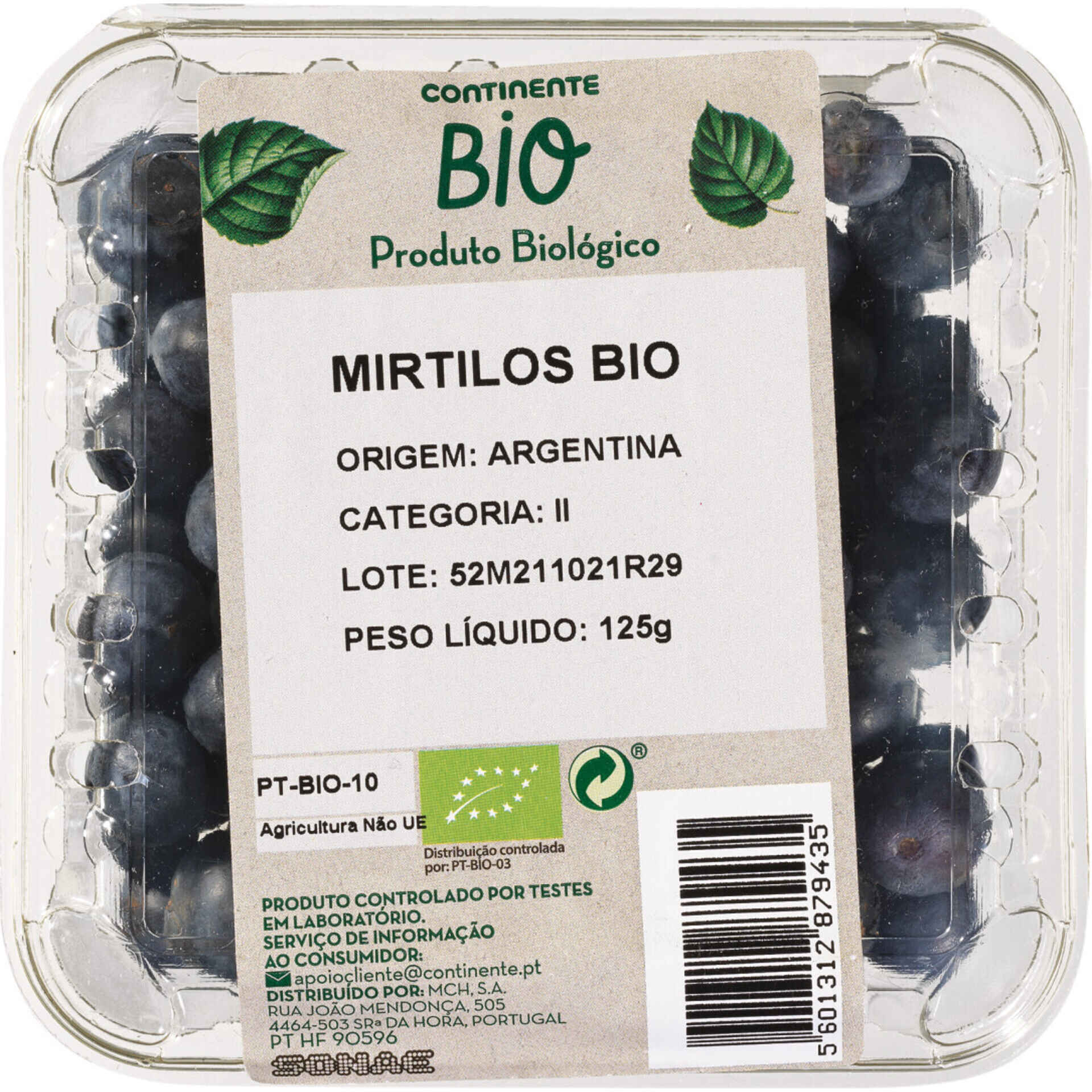 Mirtilo Biológico Continente Bio - emb. 125 gr | Continente Online