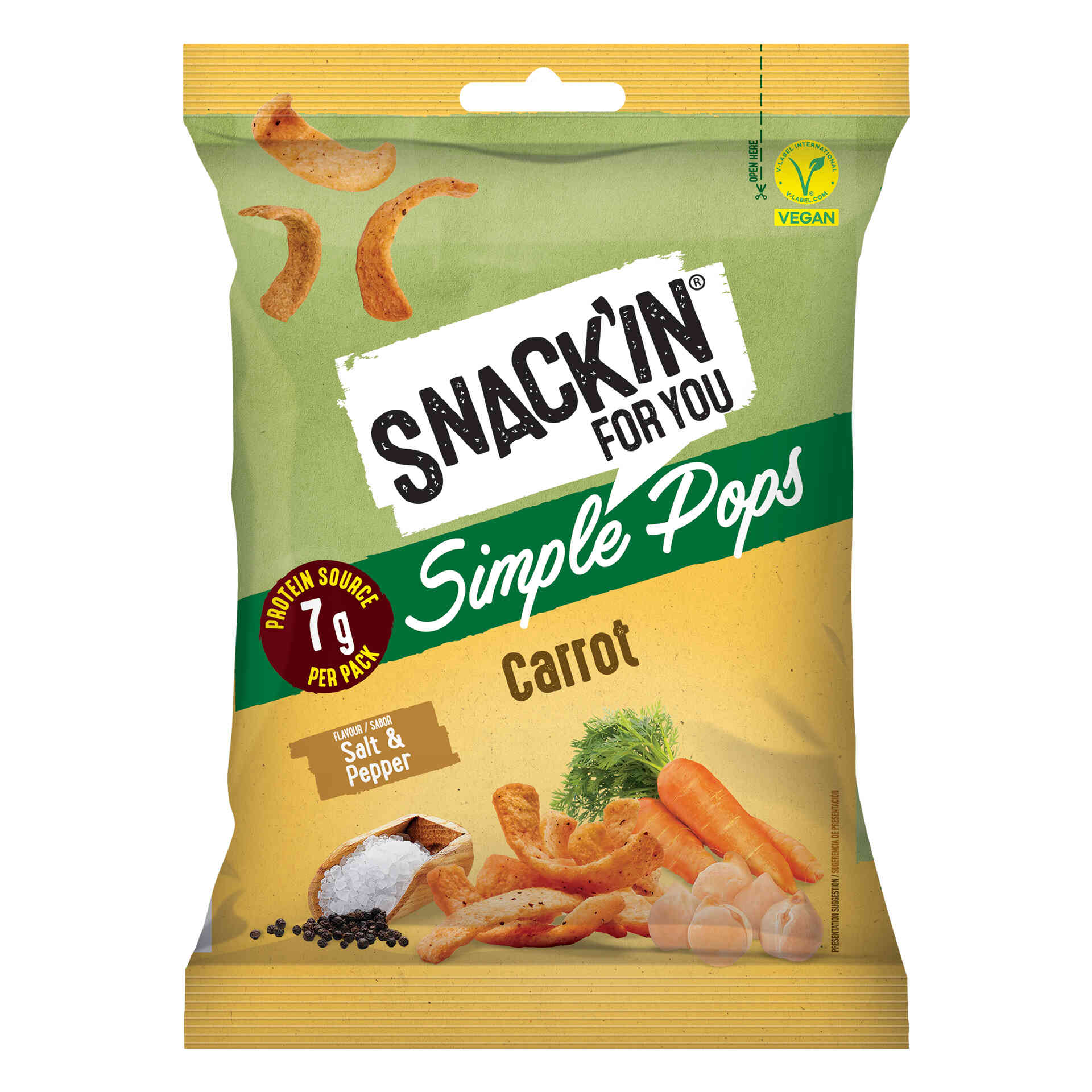 Snacks Simple Pops Grão e Cenoura Snack'In For You - emb. 40 gr ...