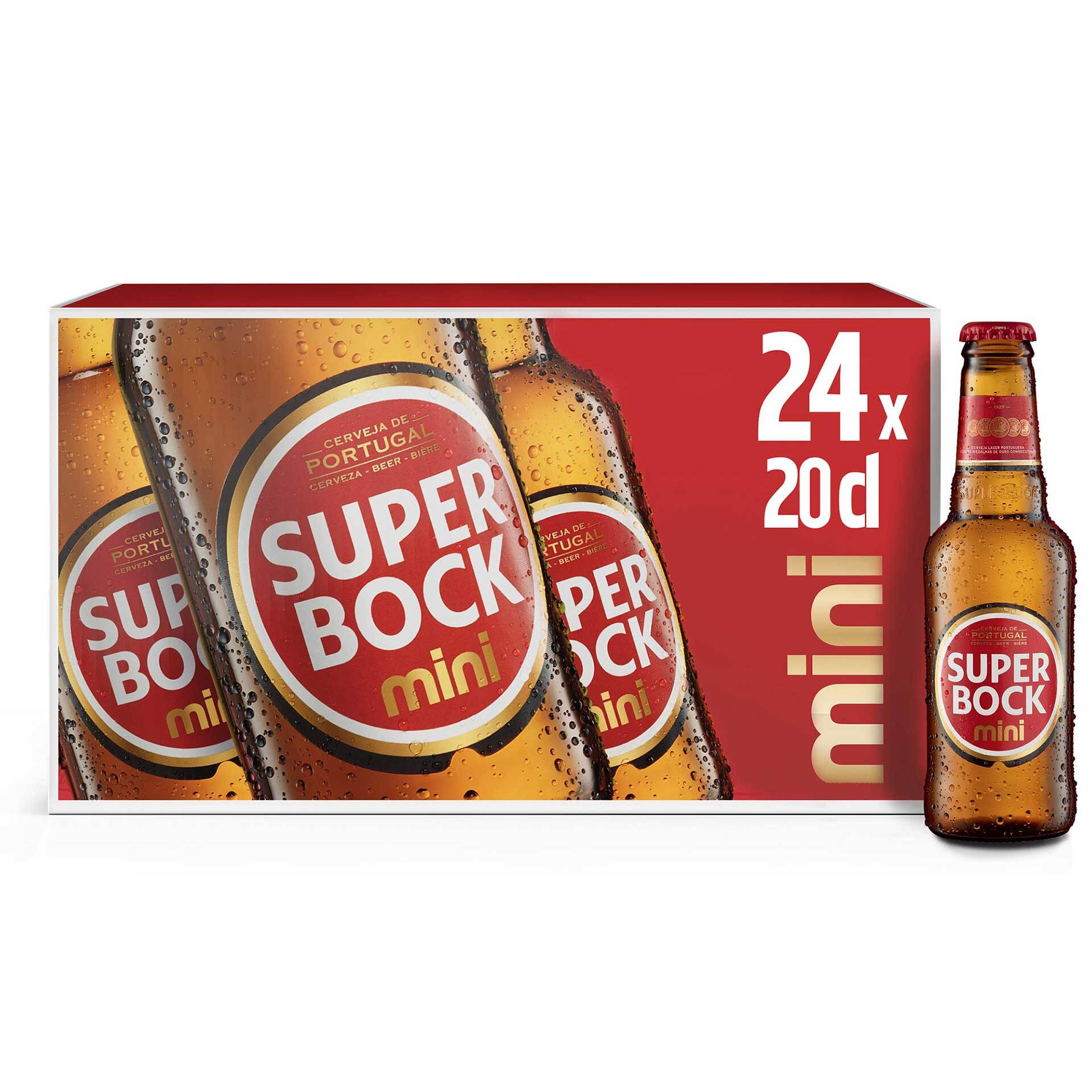 Cerveja com Álcool Mini Super Bock - emb. 24 x 20 cl | Continente Online