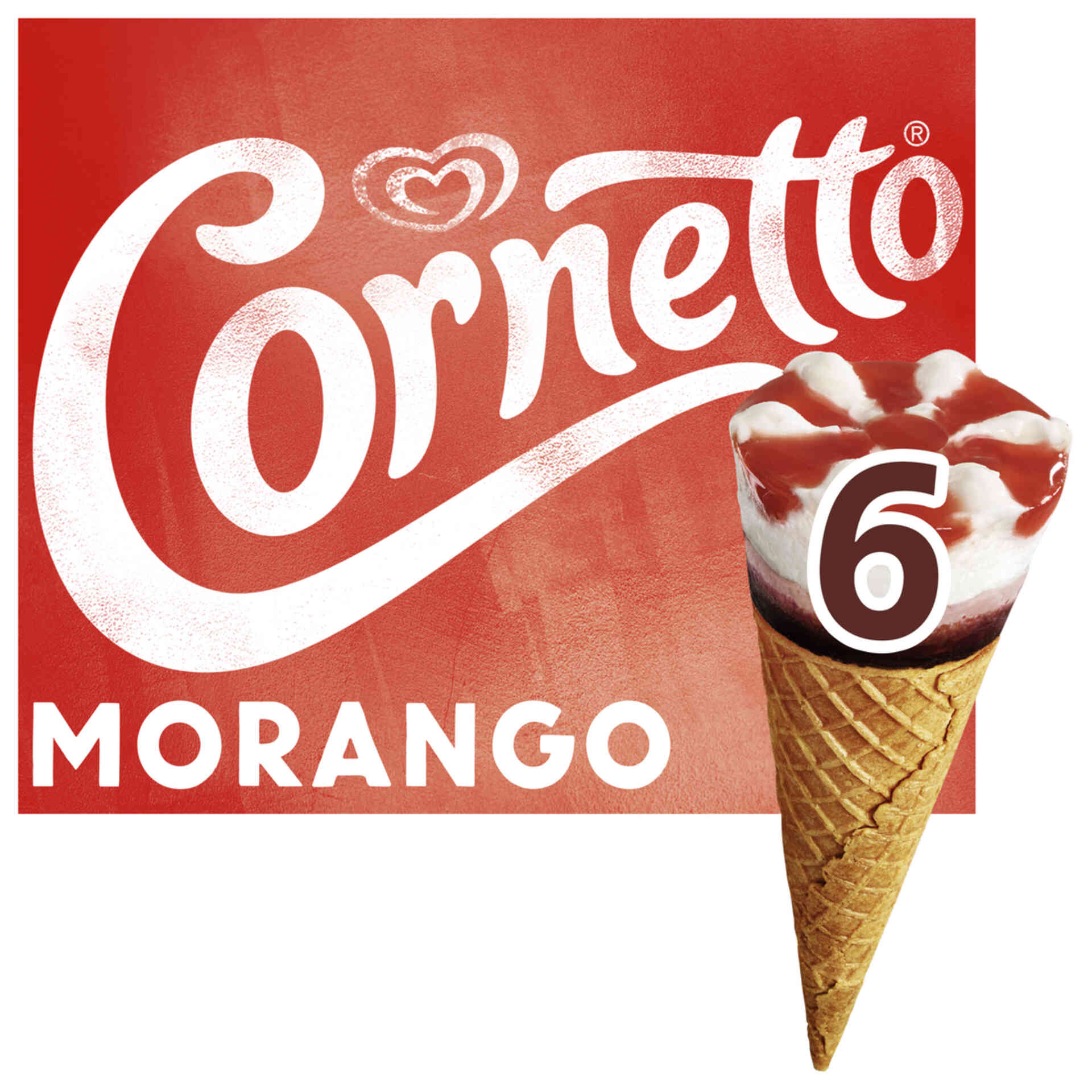 Gelado Cone Morango 6 unidades Cornetto - emb. 540 ml (6 un ...