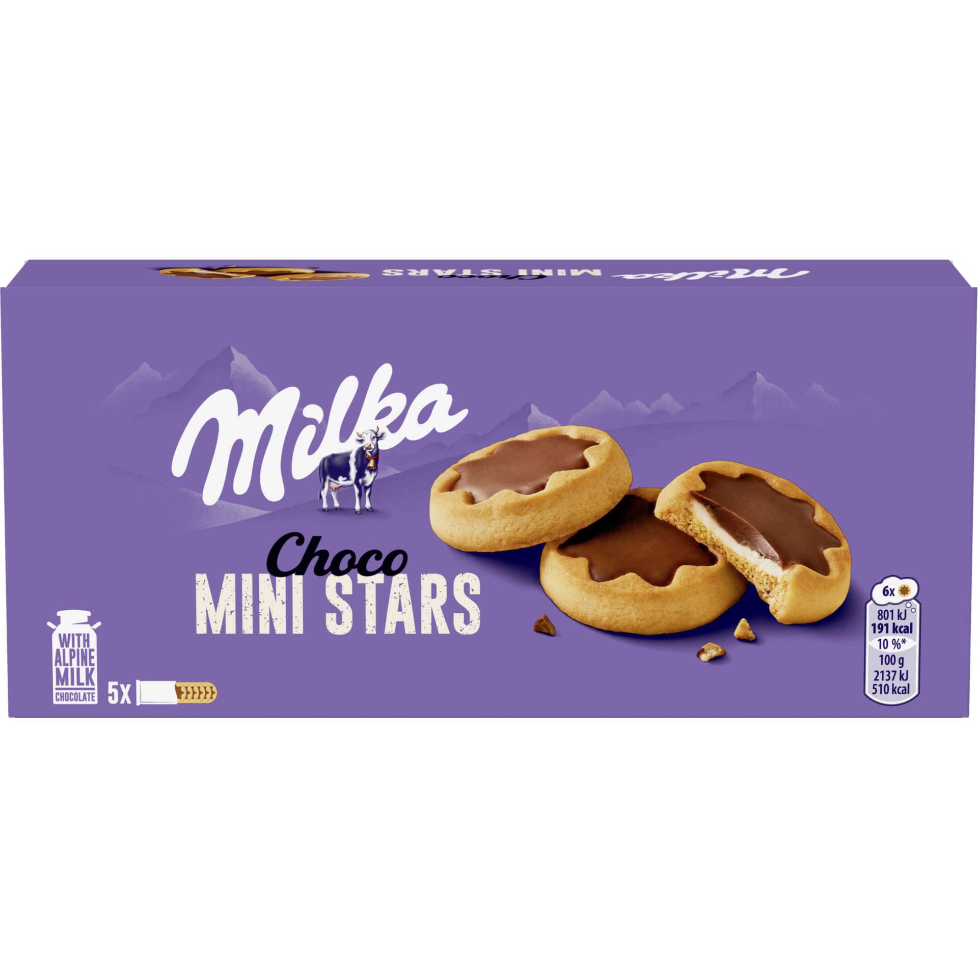 Bolachas Choco Minis Leite emb. 185 gr (5 un) - Milka | Continente