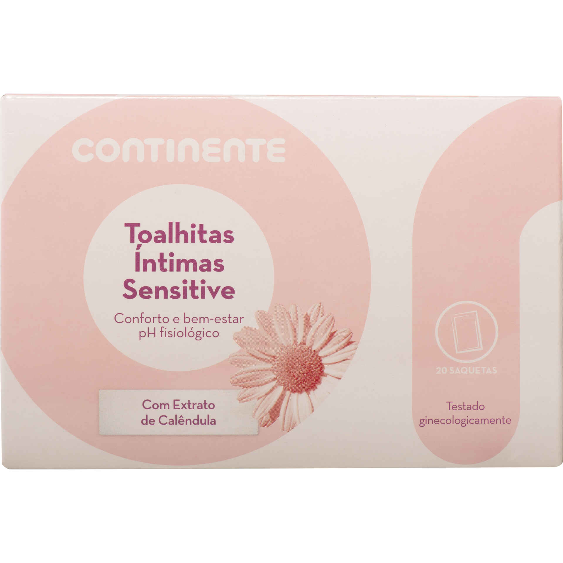 Toalhitas Íntimas Sensitive Saquetas Continente - emb. 20 un ...