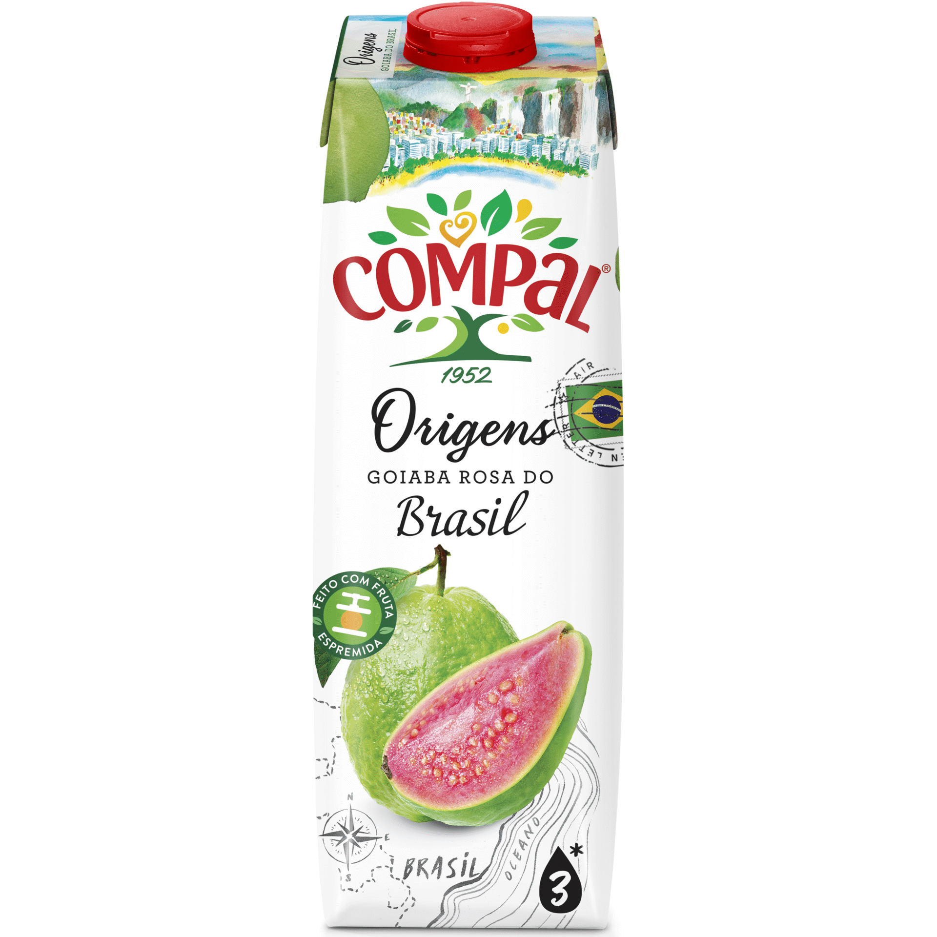 Néctar Goiaba Rosa Brasil Compal Origens | Continente Online