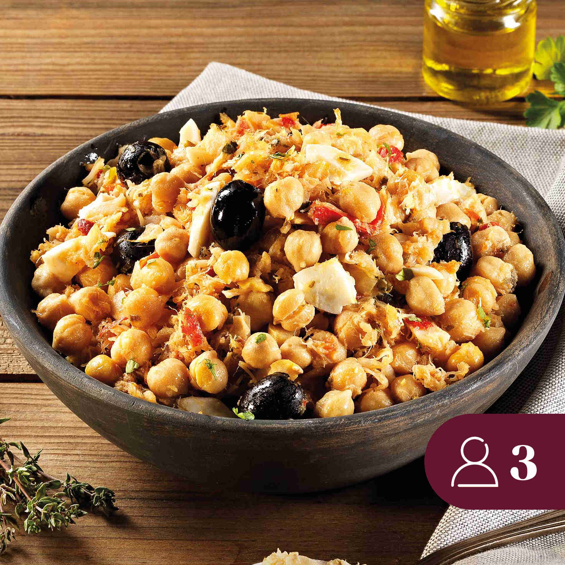 Salada de Grão e Bacalhau para 3 Pessoas Cozinha Continente - emb. 1 kg ...