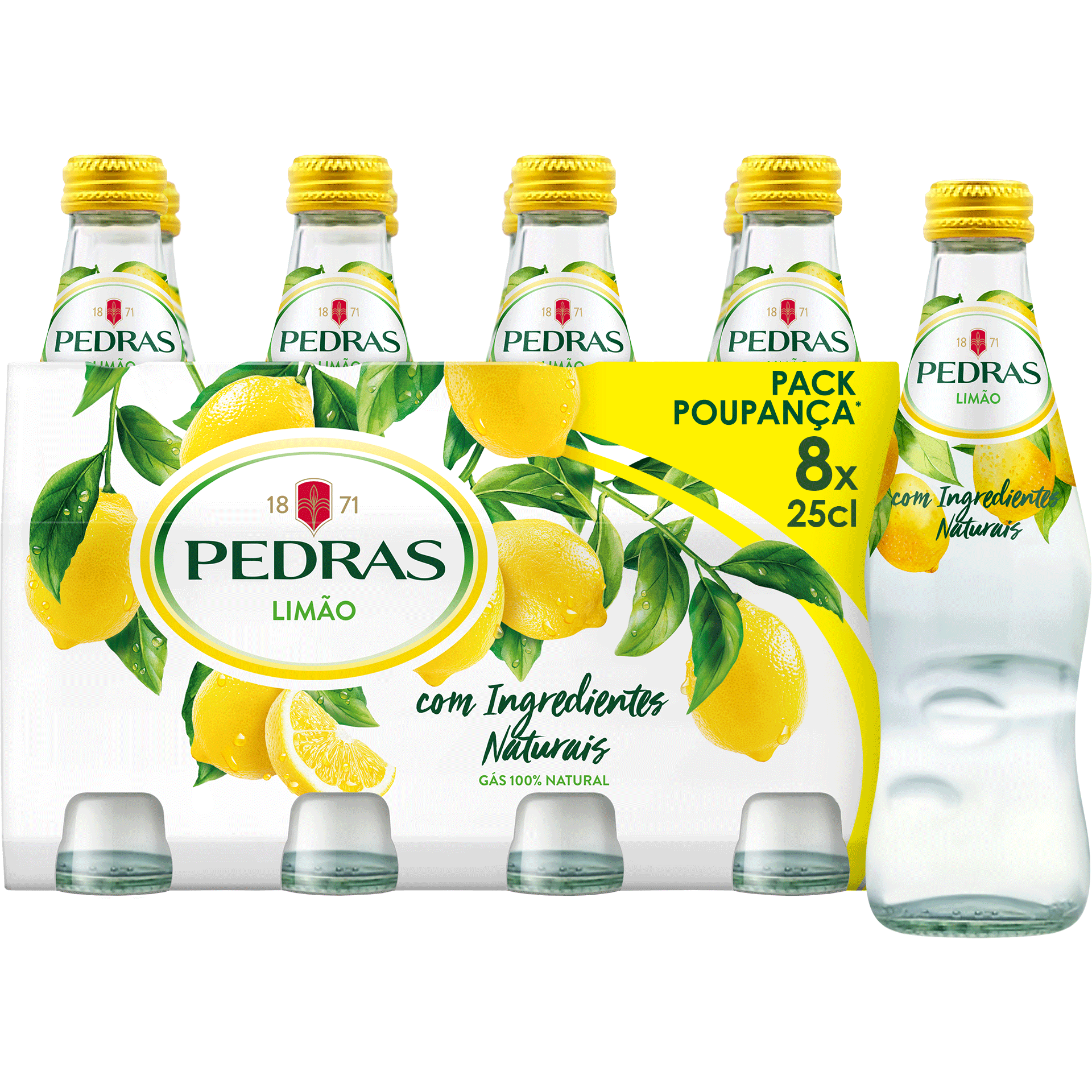 Água com Gás Limão Pedras Salgadas - emb. 8 x 25 cl | Continente Online