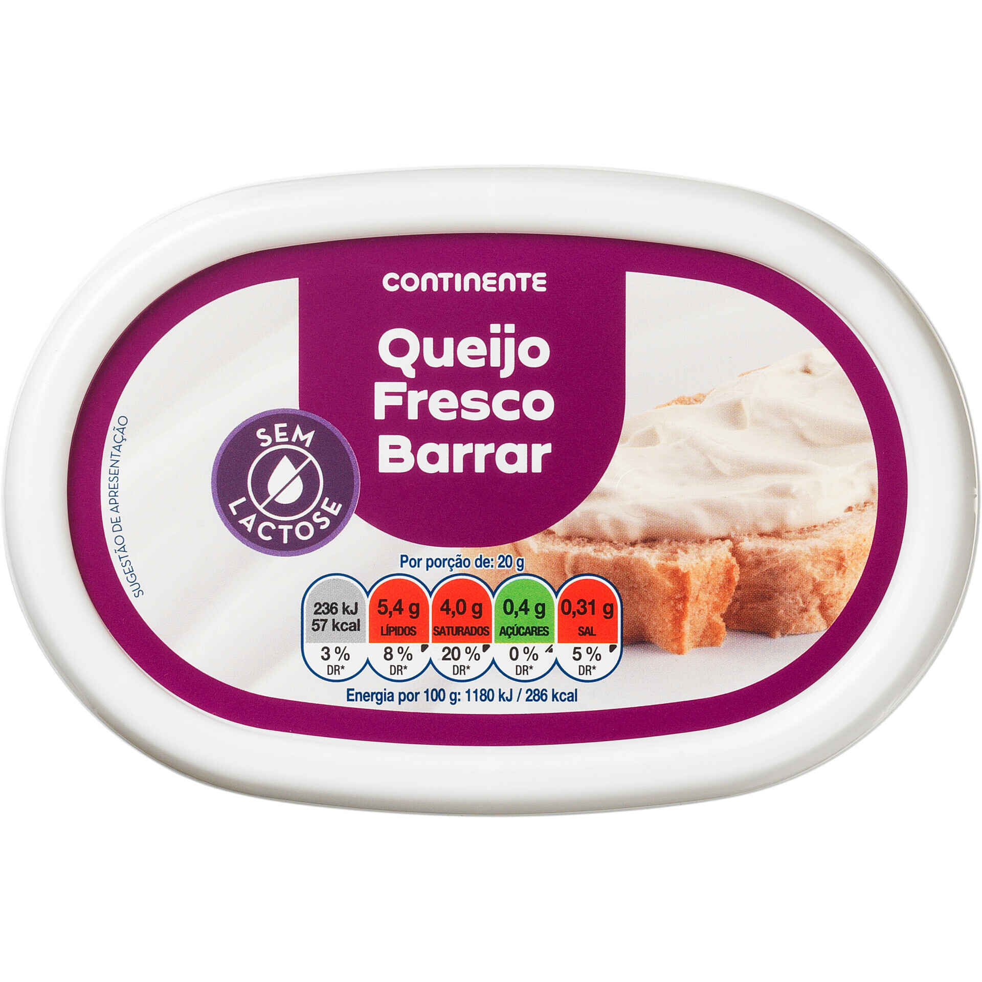 Queijo para Barrar sem Lactose Continente | Continente Online