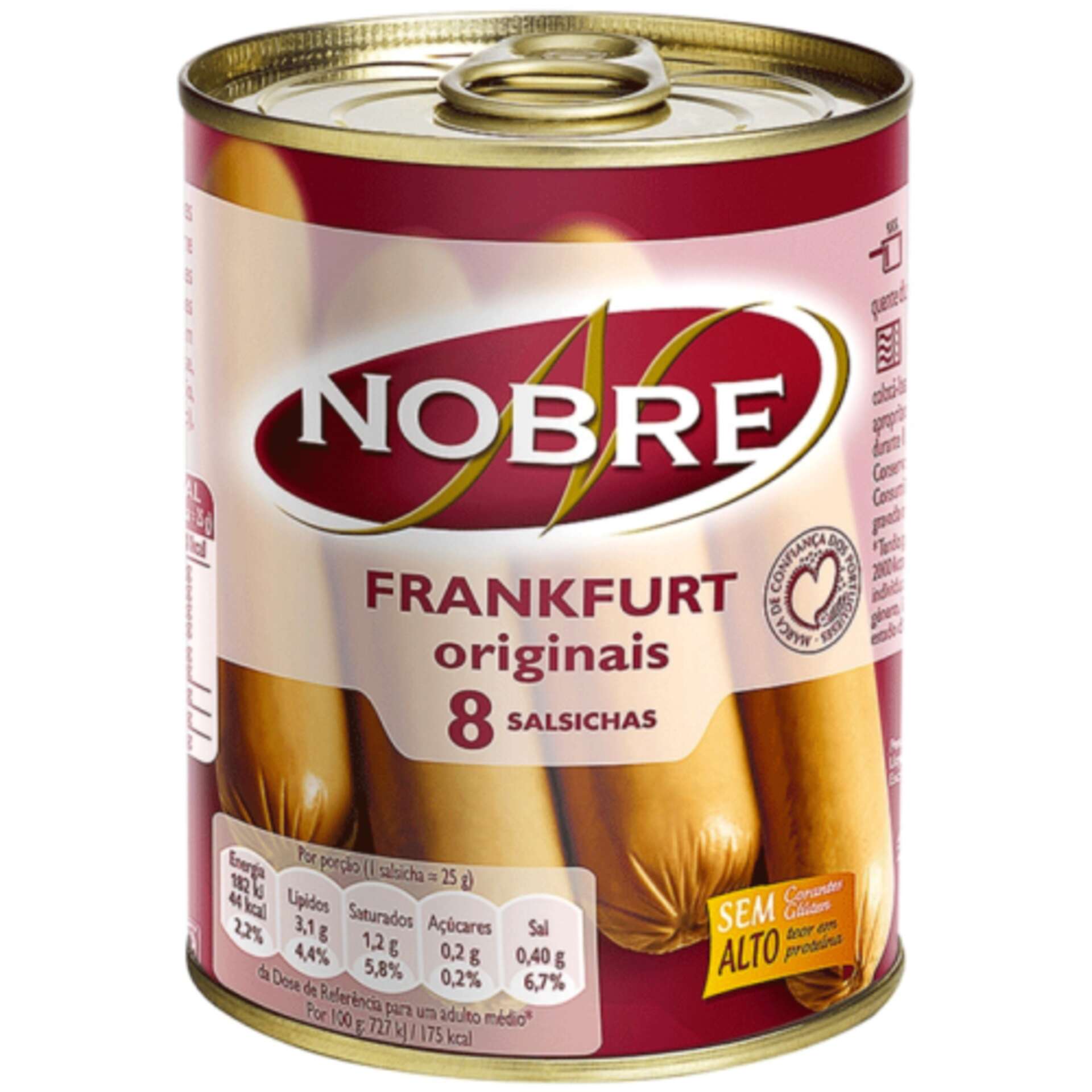 Salsichas Frankfurt Originais Lata 8 un - Nobre | Continente Online
