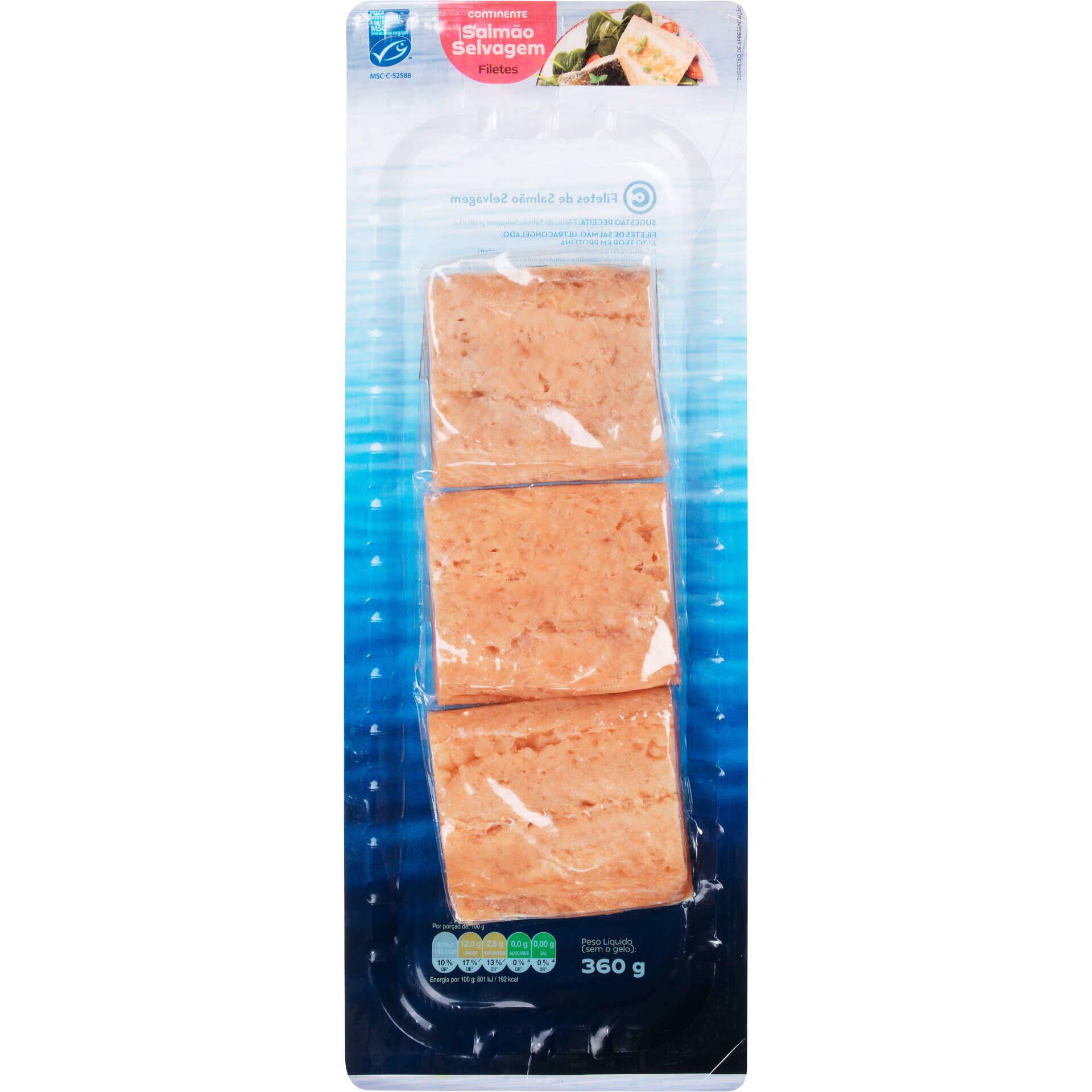 Filetes de Salmão Selvagem MSC Congelado Continente | Continente Online