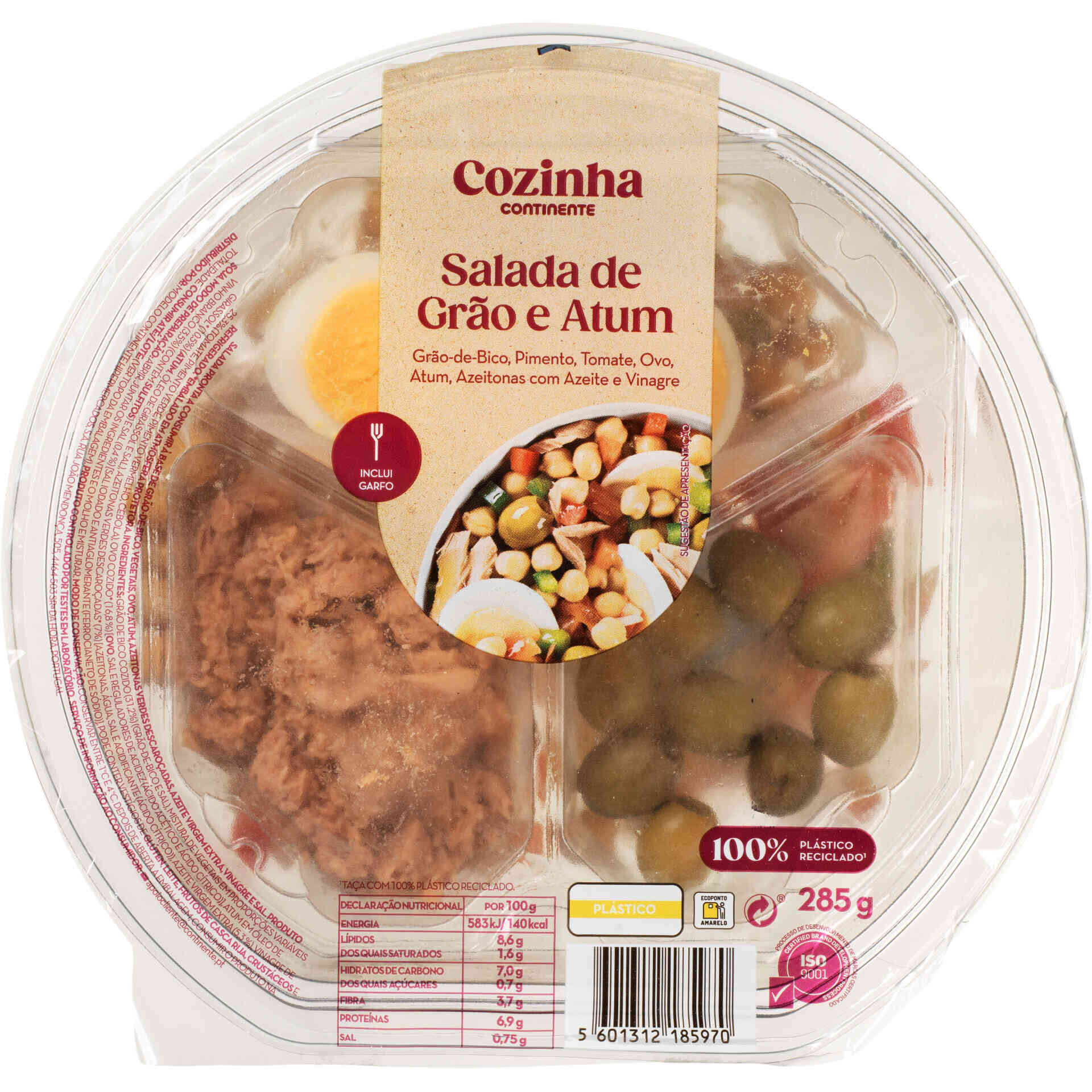 Salada de Grão e Atum Cozinha Continente - emb. 285 gr | Continente Online