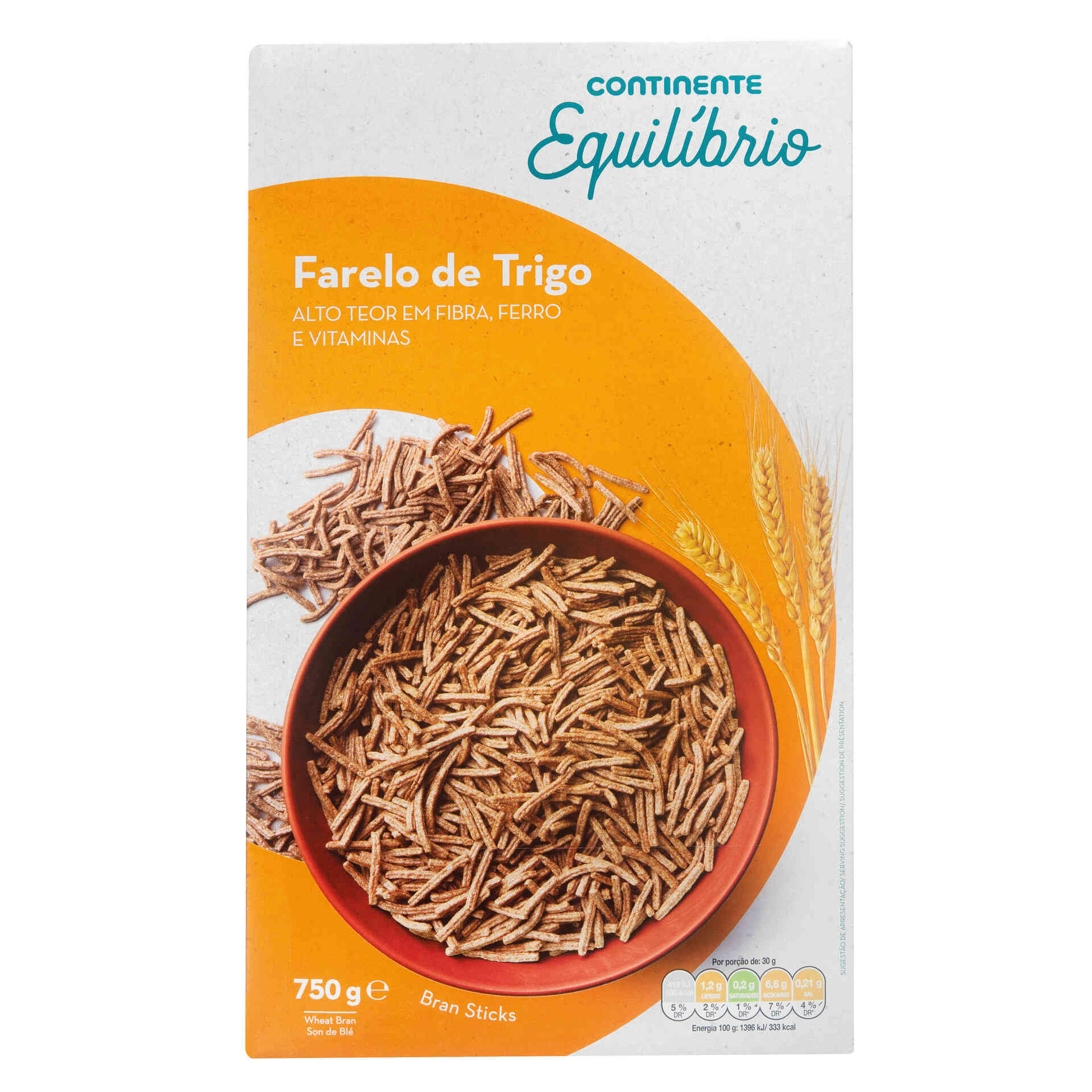 Cereais Farelo de Trigo Continente Equilíbrio - emb. 750 gr ...
