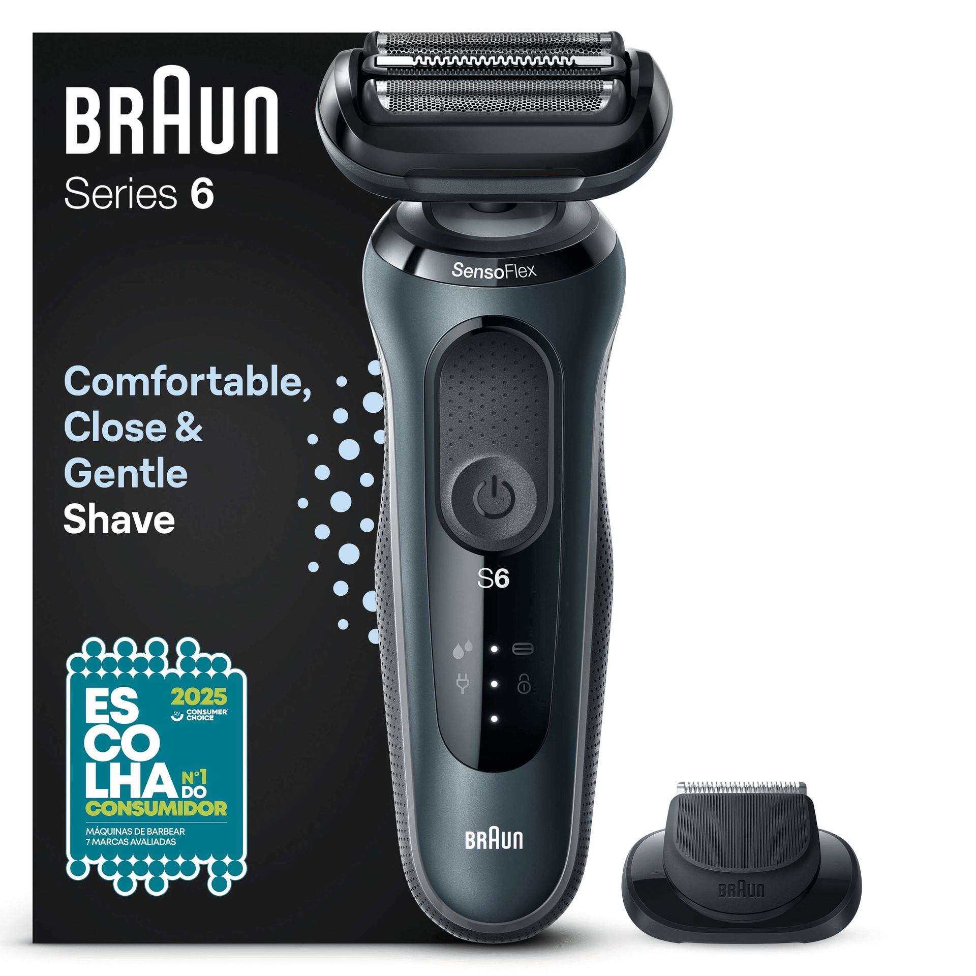 Máquina de Barbear Series 6 61-N1200s Braun | Continente Online